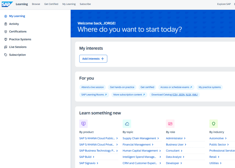 SAP Learning Hub: Qué es, versiones y cómo usarlo para certificarte | MOA